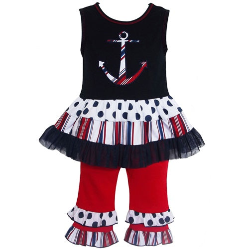 Boutique Nautical Anchor Tunic & Capri Set | 24 Months – Little ...